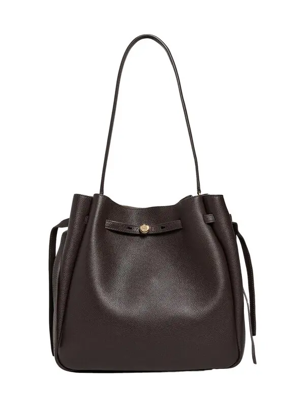 Tory Burch Romy Large Bucket Bag - Deep Brown