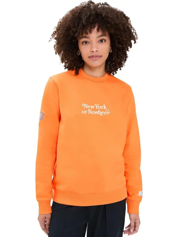 NEW YORK OR NOWHERE Knicks Crewneck Sweatshirt - Orange Garment Dyed