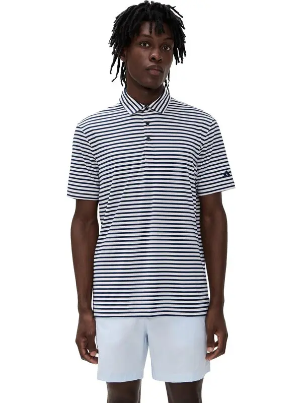 Adidas Ultimate365 Stripe Polo Shirt - White/collegiate Navy