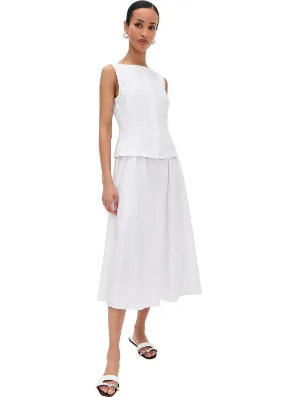 Theory Boat Neck Set Dress - White