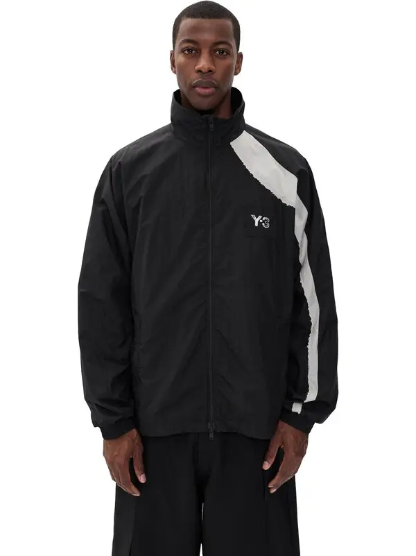 Y3 Nylon Jacket With Stripe Detail - Black