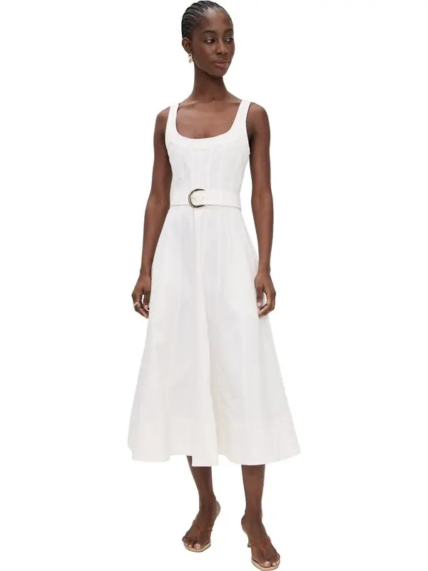 Cinq À Sept Denim Cambree Midi Dress - White