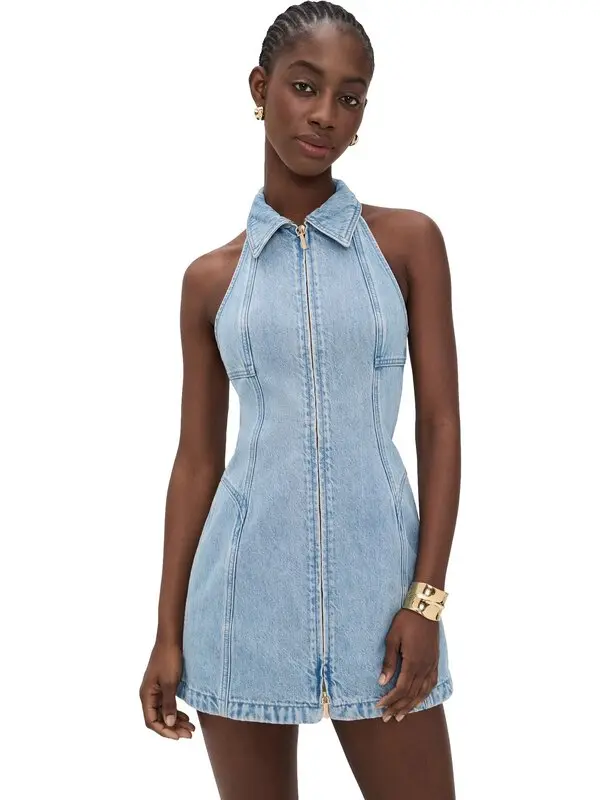 Cult Gaia Charo Denim Mini Dress - Vintage Blue