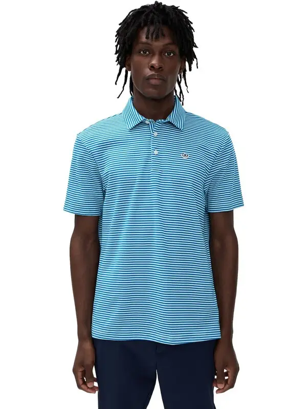 Adidas Originals Stripe Pique Polo - Clear Mint/bluebird