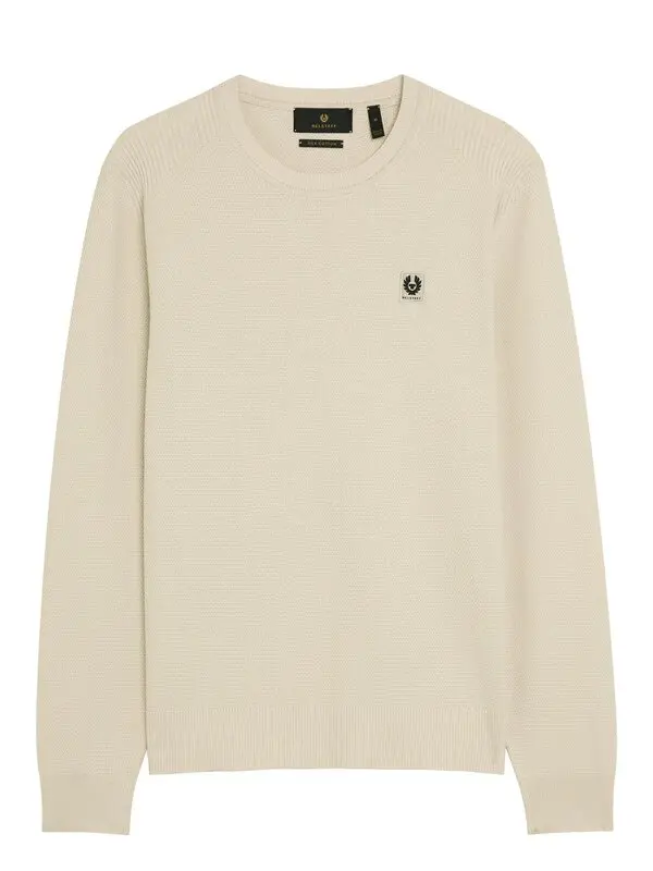 Belstaff Coast Piqué Silk And Cotton-blend Jumper - Silver