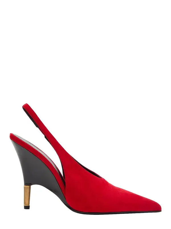 Khaite Bella 100 Slingback Pumps - Red