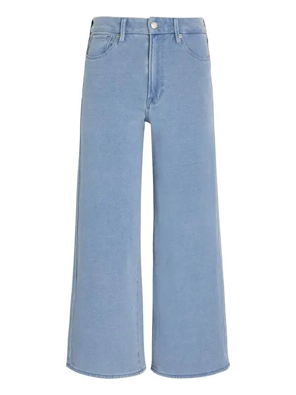 Good American Cropped Wide-leg Trousers - Light Blue