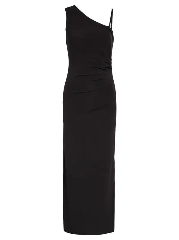 Max Mara One-shoulder Stretch-jersey Midi Dress - Black