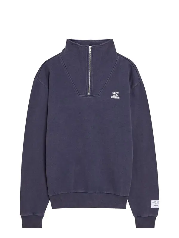 GALLERY DEPT. Logo Half-zip Cotton Sweatshirt - Navy