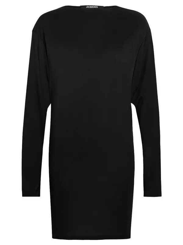 Jacquemus La Robe Mistral Cowl-back Woven Mini Dress - Black