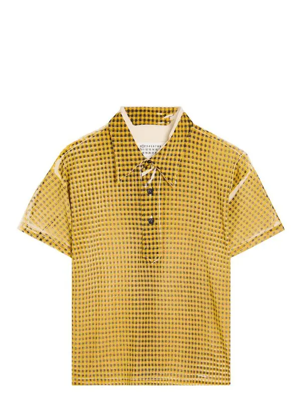 MAISON MARGIELA Checked Stretch-jersey Polo Shirt - Yellow Lemon