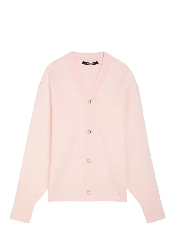 Jacquemus Le Cardigan Doppio Merino Wool-blend Cardigan - Light Pink