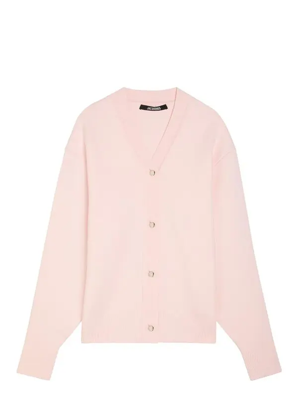 Jacquemus Le Cardigan Doppio Merino Wool-blend Cardigan - Light Pink