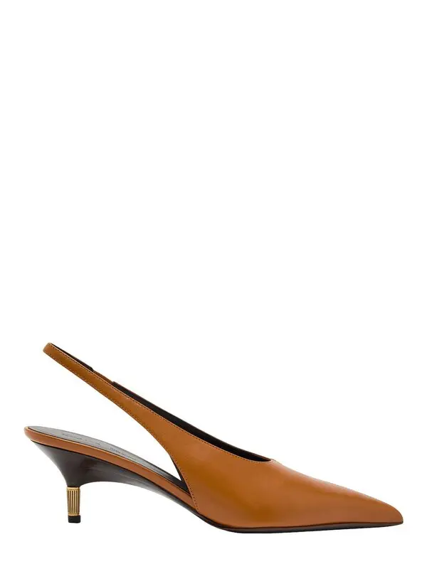 Khaite Bella 55 Slingback Pumps - Brown