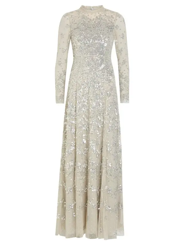 NEEDLE & THREAD Sequin-embellished Tulle Gown - Light Green