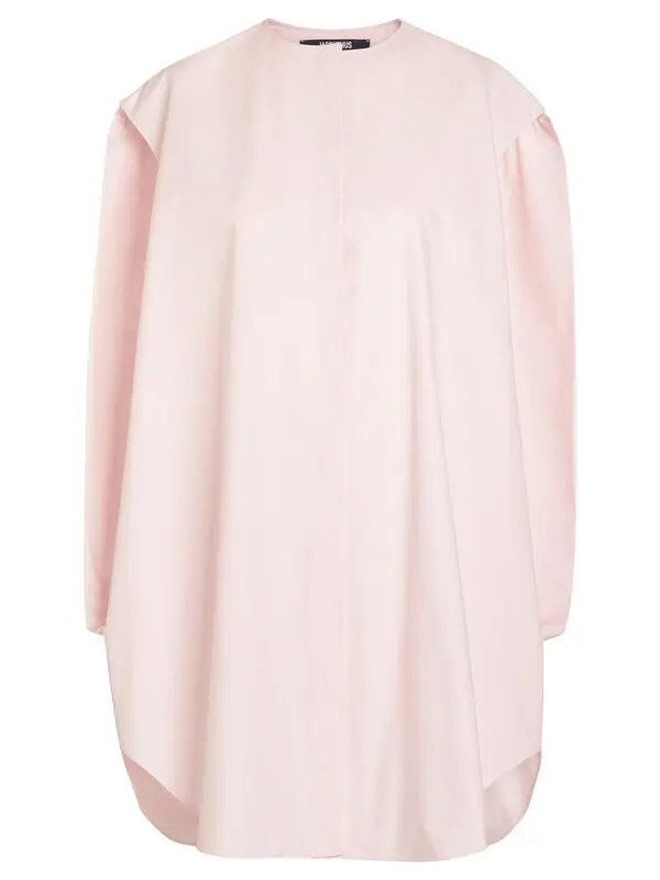 Jacquemus Cotton-poplin Mini Shirt Dress - Light Pink