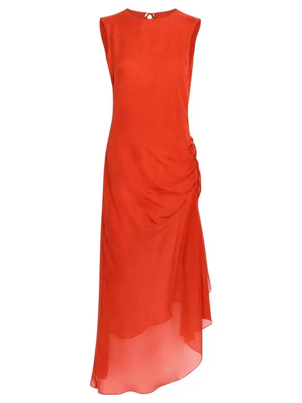 LIBEROWE Silk Maxi Dress - Red