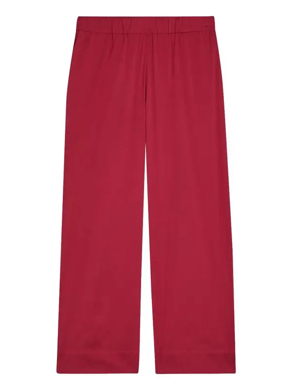 Max Mara Pece Wide-leg Cotton Trousers - Burgundy