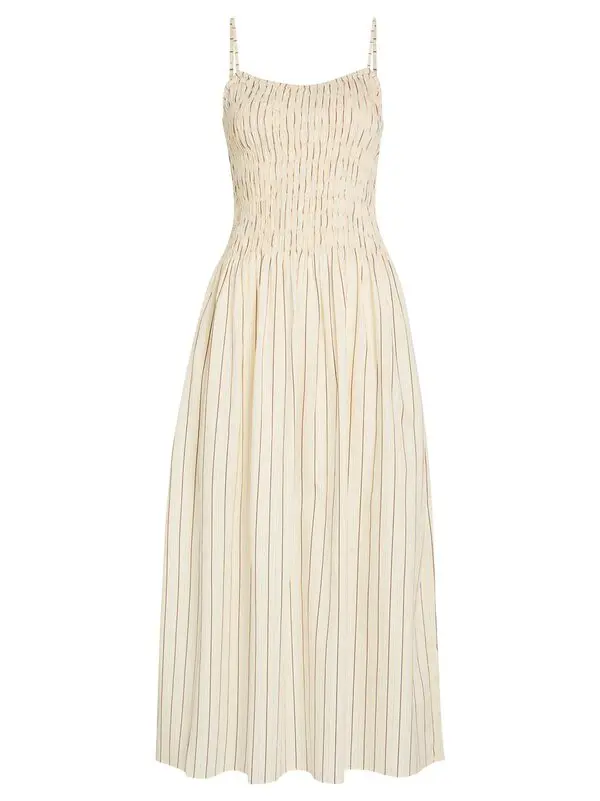 Faithfull The Brand Striped Cotton Maxi Dress - Yellow