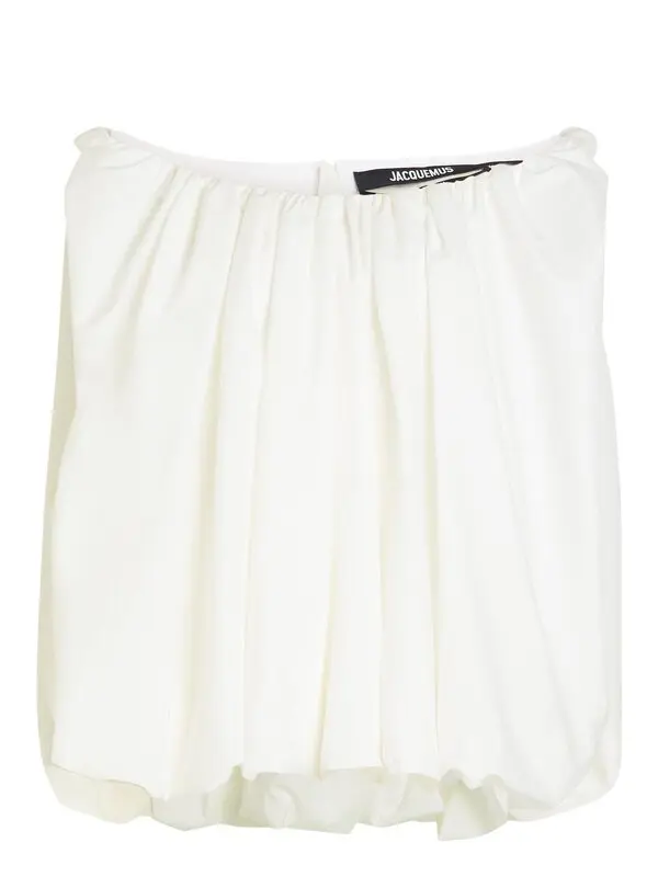 Jacquemus Draped Cotton-blend Poplin Top - White
