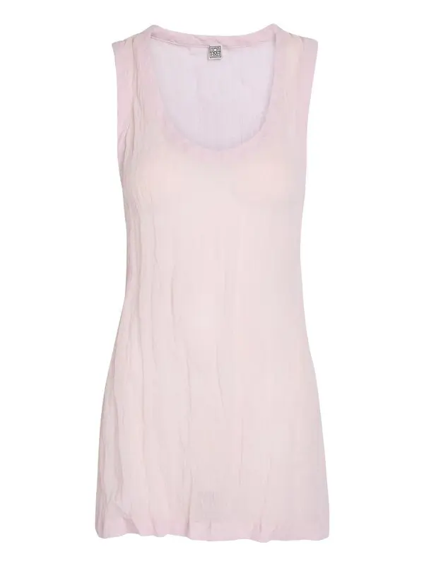 TOTEME Crinkled Gauze Tank Top - Light Pink