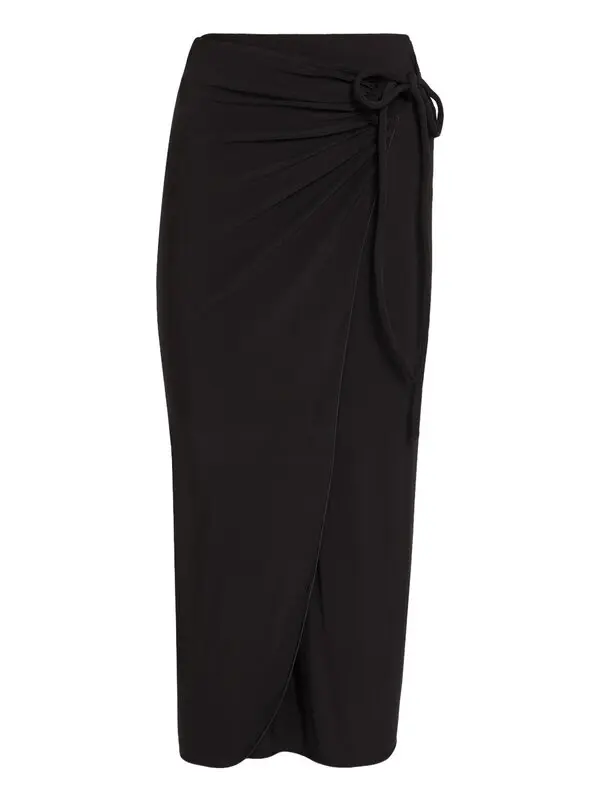 Max Mara Afoso Jersey Midi Wrap Skirt - Black