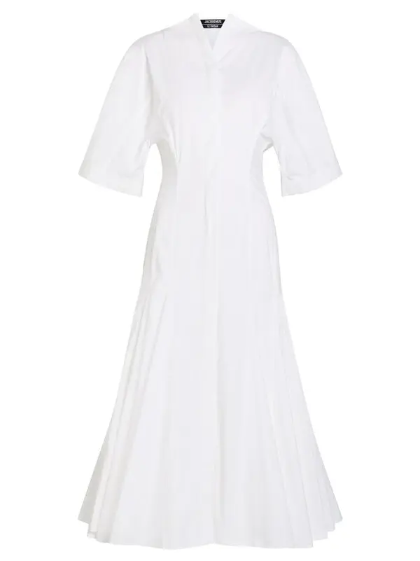 Jacquemus Cotton-poplin Midi Dress - White