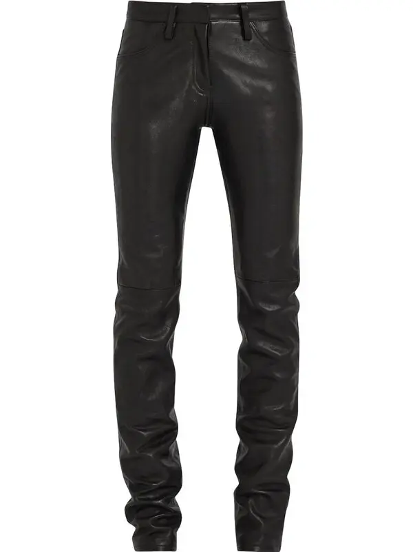 AARON ESH Slim-leg Leather Trousers - Black