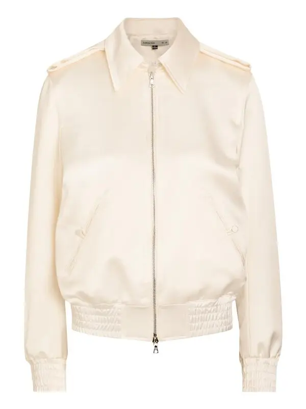 AARON ESH Satin Flight Jacket - White