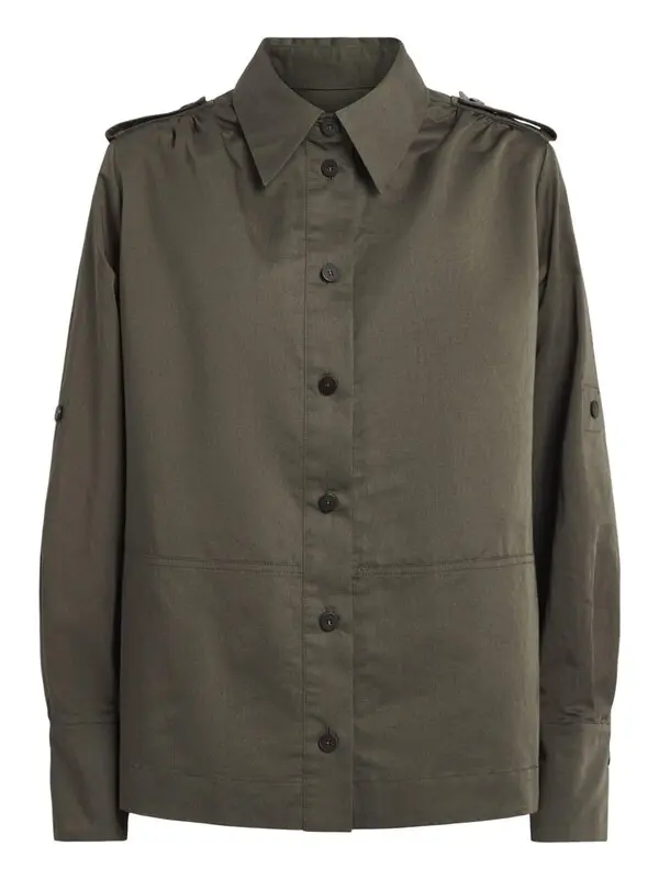 JOSEPH Cotton-linen Mars Shirt - Green