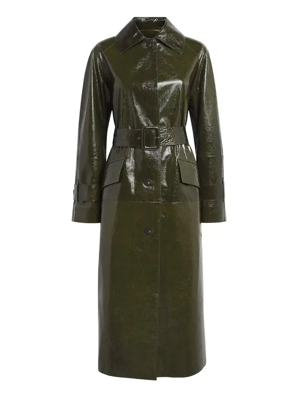 JOSEPH Patent Leather Zahia Coat - Green