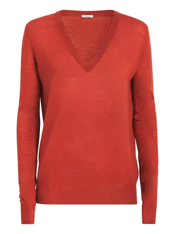 JOSEPH Cashmere V-neck Sweater - Red