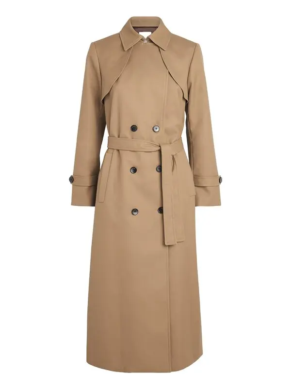 Sandro Pleated Trench Coat - Beige