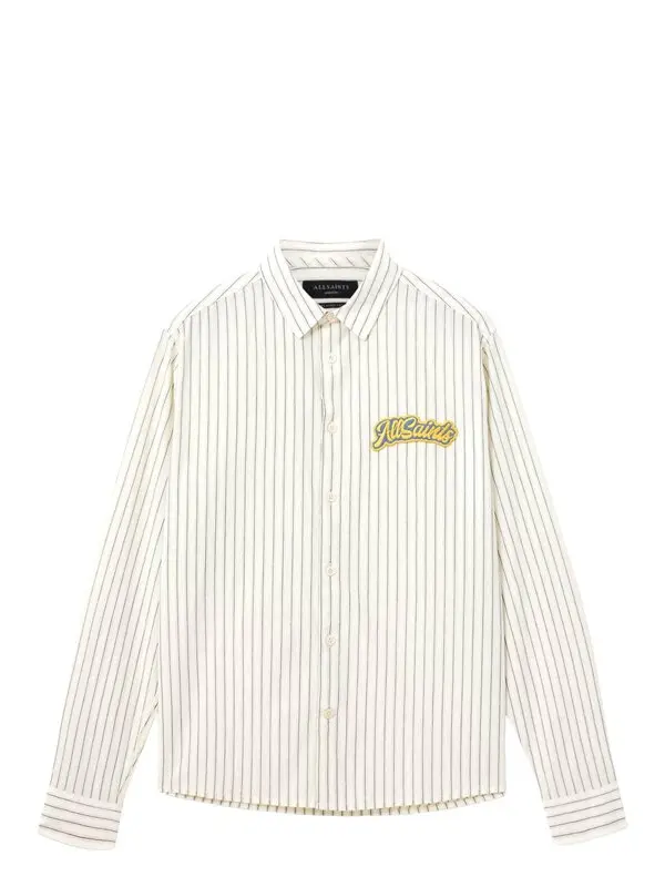 ALLSAINTS Organic Cotton Stripe Shirt - White