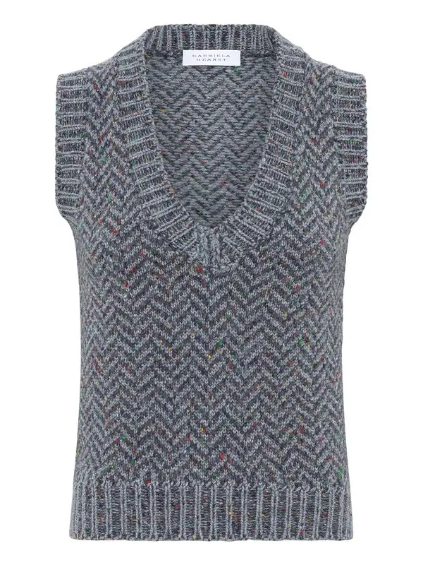 Gabriela Hearst Cresset Knit Cashmere Vest - Grey