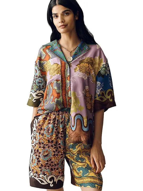 ALEMAIS Arnie Silk Buttondown Shirt - Multi Floral