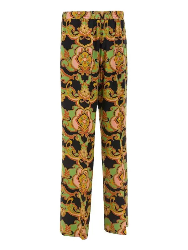 Etro Floral Print Palazzo Pants - Black