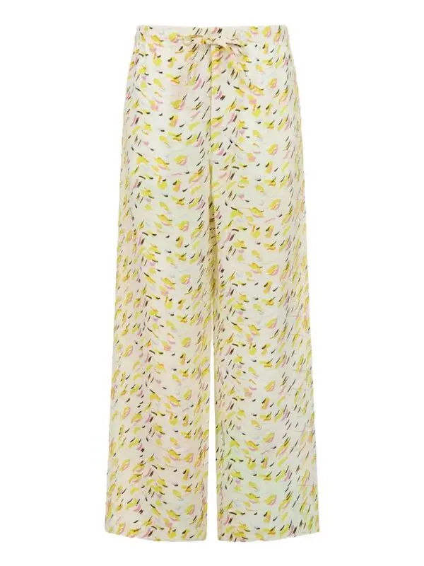 Marni Abstract Print Drawstring Palazzo Pants - Neutrals