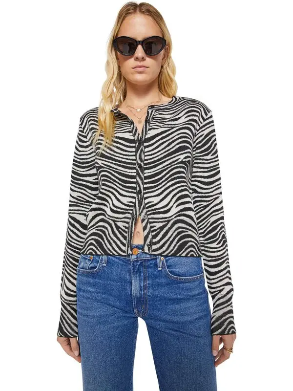 Sprwmn Zebra Print Cashmere Cardigan - Multi