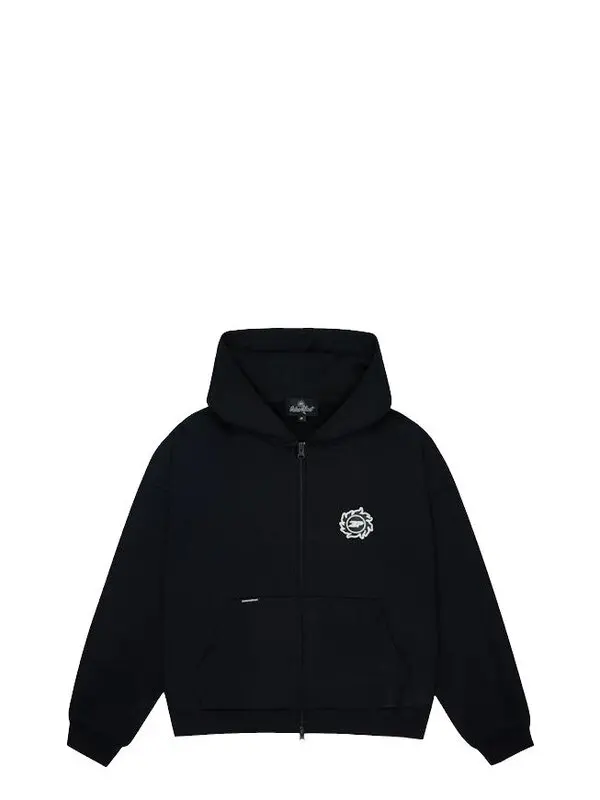 BROKEN PLANET Sun Logo Zip-up Hoodie - Midnight Black