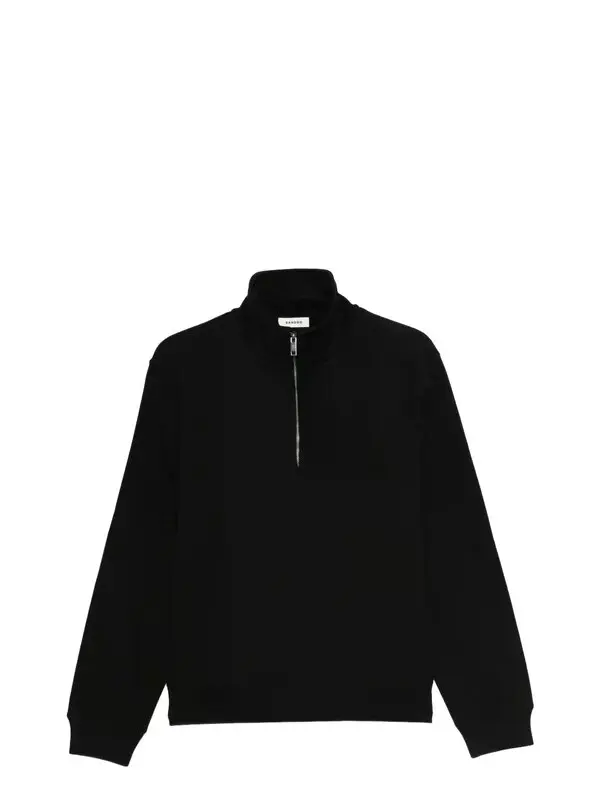 Sandro Zip Cotton Sweatshirt - Black
