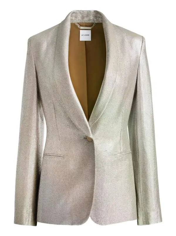 St. John Lame Suiting Blazer - Gold