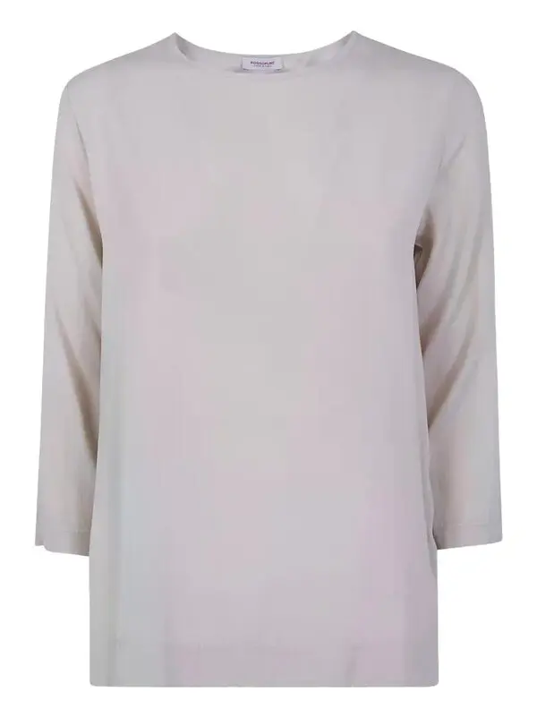 Rossopuro Three-quarter Sleeve Top - Neutrals