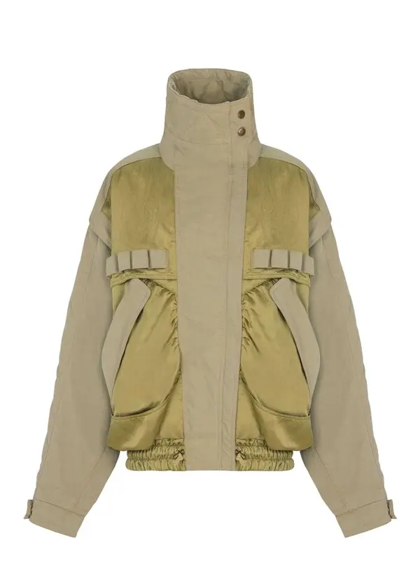 Balmain Cotton And Twill Bomber Jacket - Green