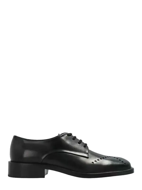 JIL SANDER Perforated Leather Derby Shoes - Black