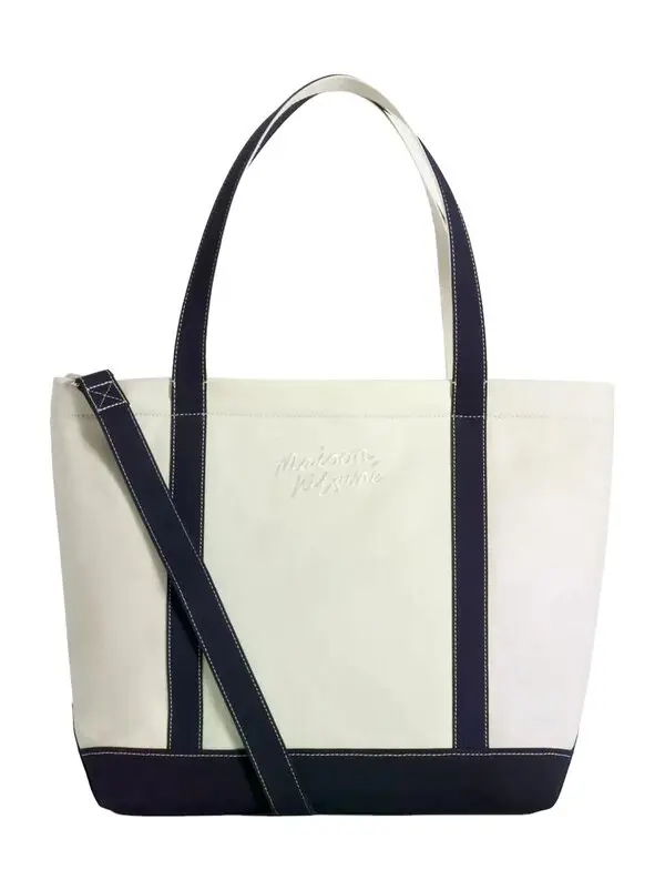 Maison Kitsuné Piped Logo Tote - Neutrals