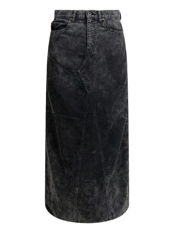 Kapital Seam Detail Midi Skirt - Black
