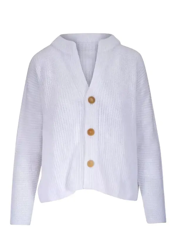 Frank & Eileen Button Placket Cardigan - White