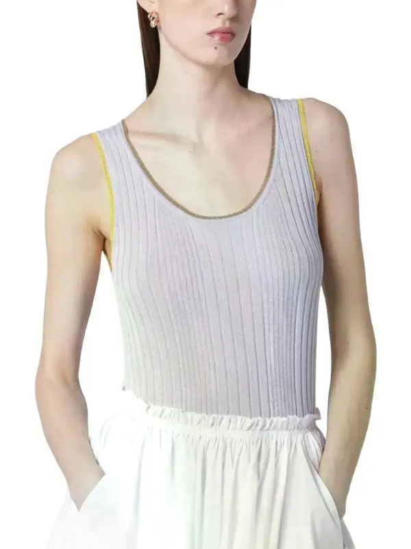 ROBERTO COLLINA Ribbed-knit Tank Top - Purple