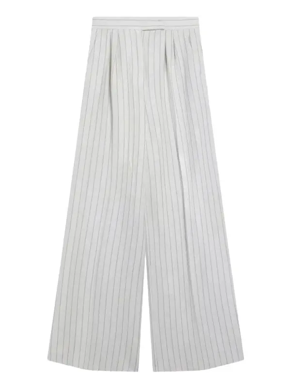 Max Mara Pinstriped Trousers - White